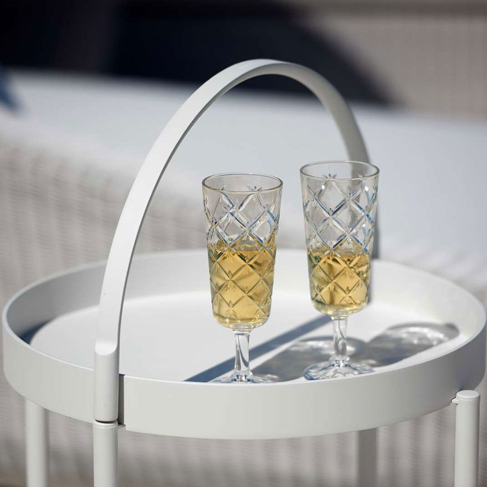 Roll Trolley / Side Table White Cane-line | Buy your outdoor furniture ...