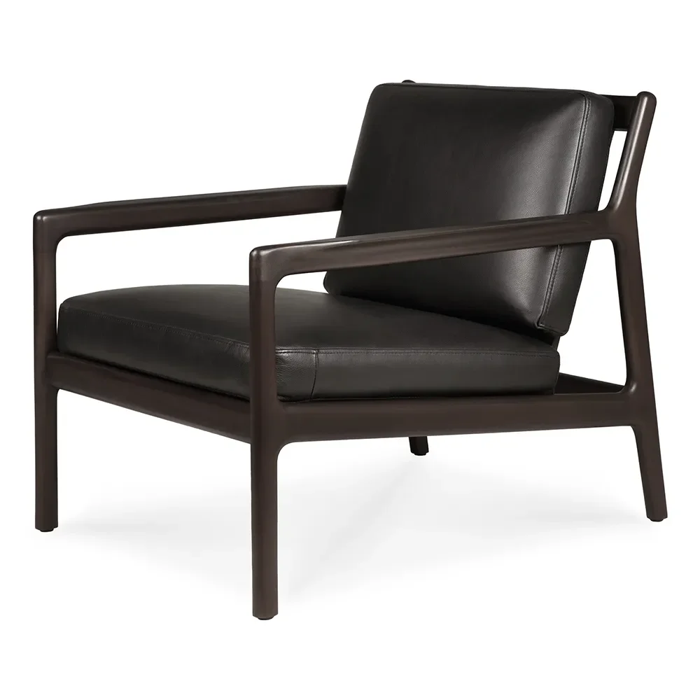 Ethnicraft Jack Lounge chair Black Leather | Buy from Hulténs