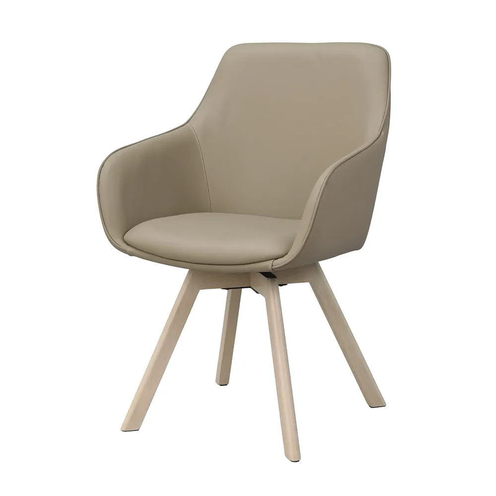 Rowico Home Alison chair with armrests beige leather/white pigmented ...