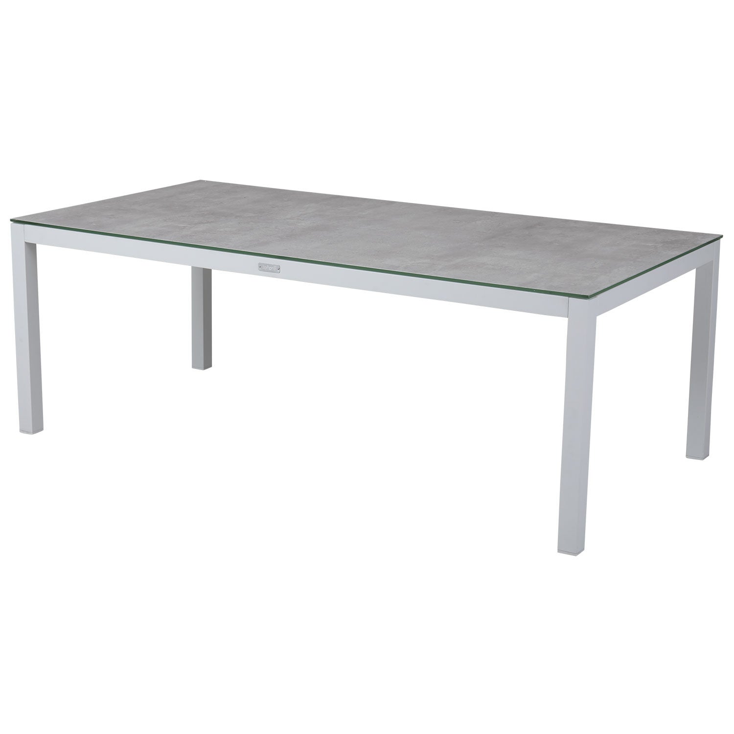 Belfort coffee table white/grey aluminium 70x140 3D printed glass top ...